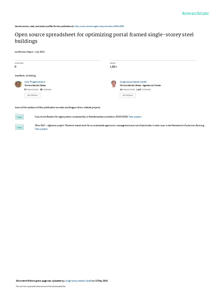 Open Source Spreadsheet For Optimizing Portal Fram PDF | PDF ... Open Source Spreadsheet For Optimizing Portal Fram PDF | PDF ...