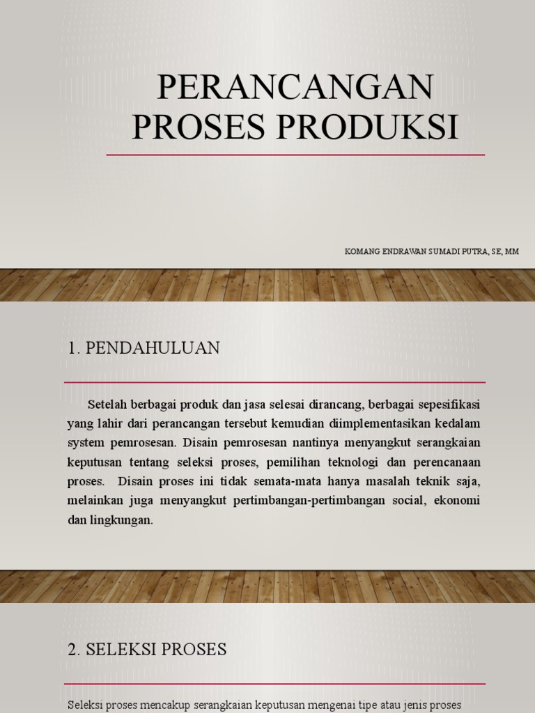 Perancangan Proses Produksi | PDF