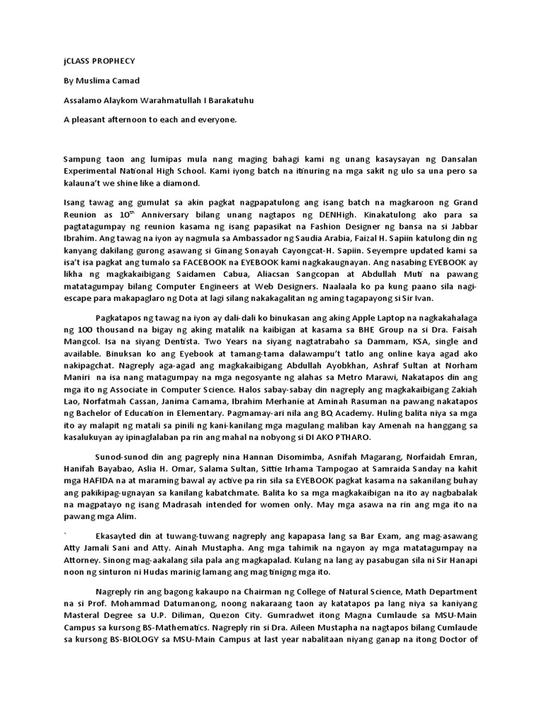 Class Prophecy | PDF