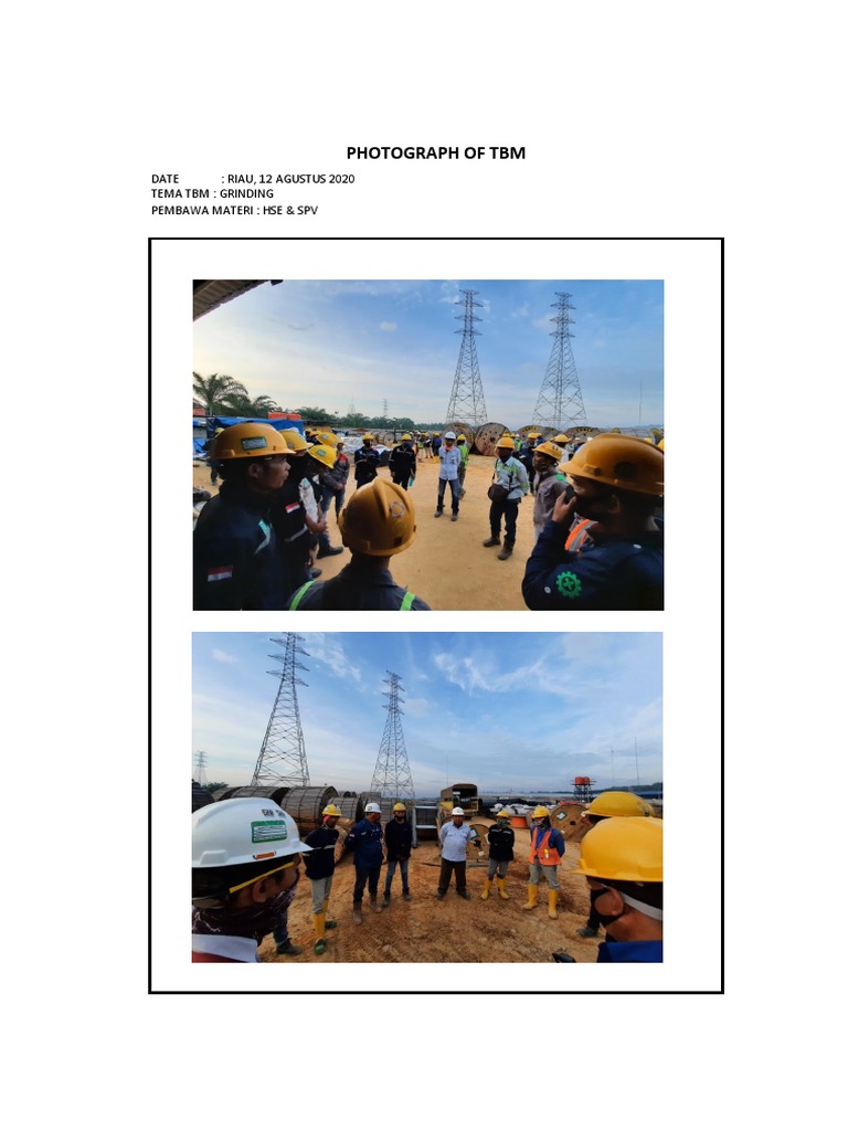 Photograph of TBM: Date: Riau, 12 Agustus 2020 Tema TBM: Grinding ...