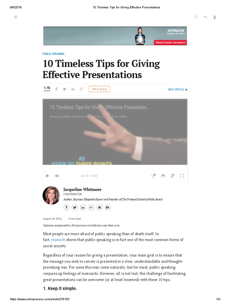 10 Timeless Tips For Giving Effective Presentations | Descargar gratis PDF | Gesture | Communication