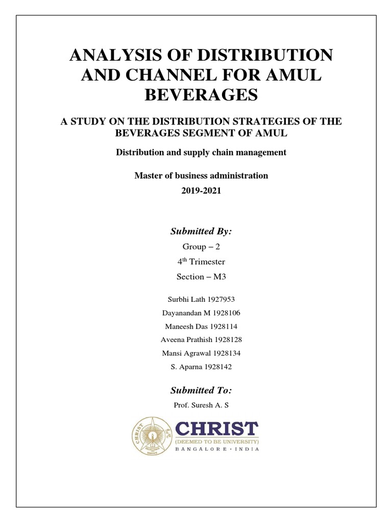 Distribution Strategies and Channel Management of Amul Beverages: A ...