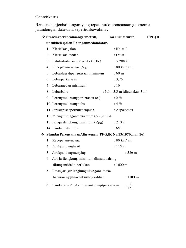 Contoh Soal Super Elevasi PDF | PDF