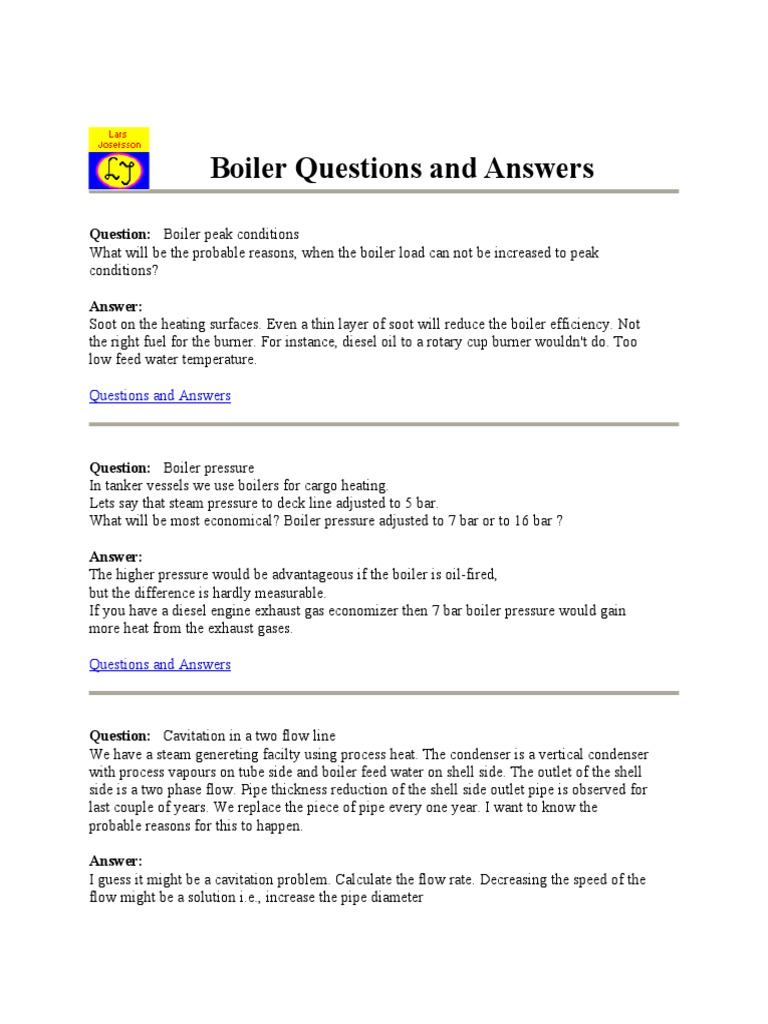 Boiler Questions and Answers | PDF