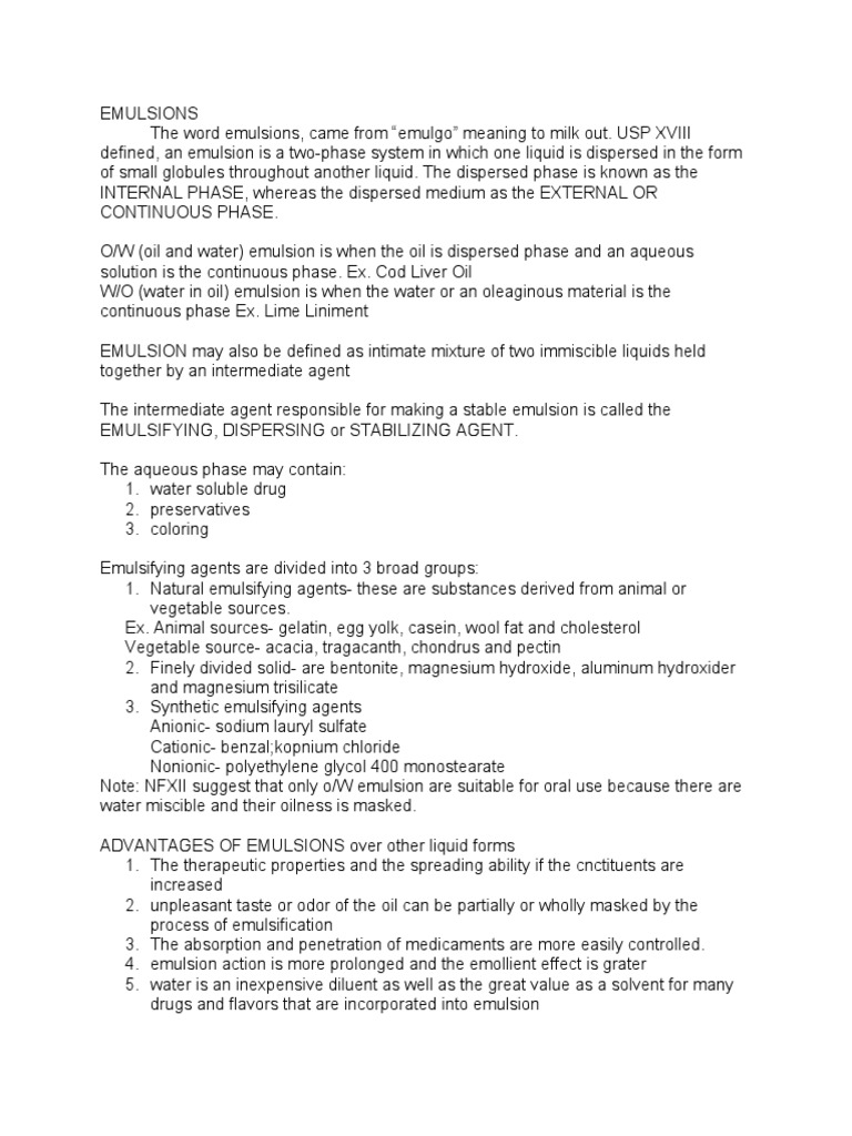 Emulsions Extractives | PDF | Emulsion | Solubility