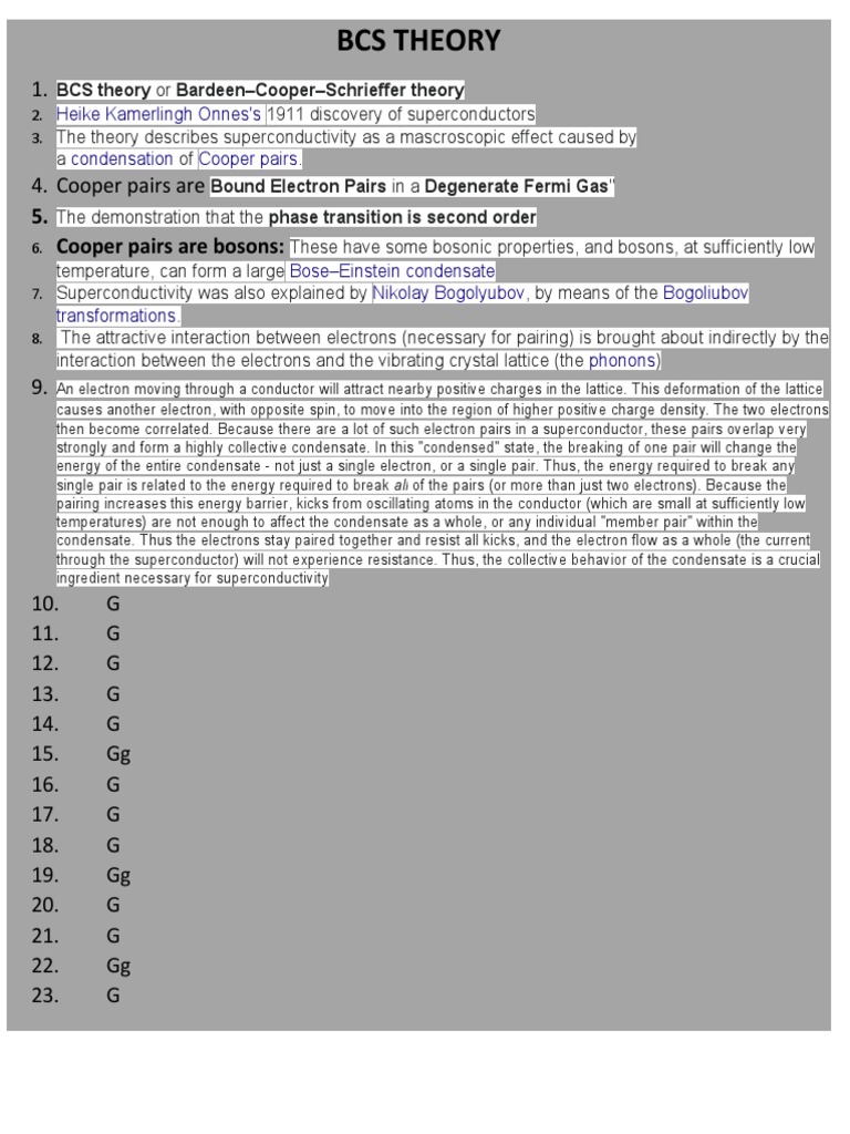 Bcs Theory: 5. Cooper Pairs Are Bosons | PDF | Technology & Engineering