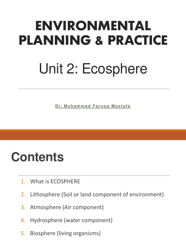 Environmental Planning & Practice: Unit 2: Ecosphere | PDF | Troposphere | Stratosphere