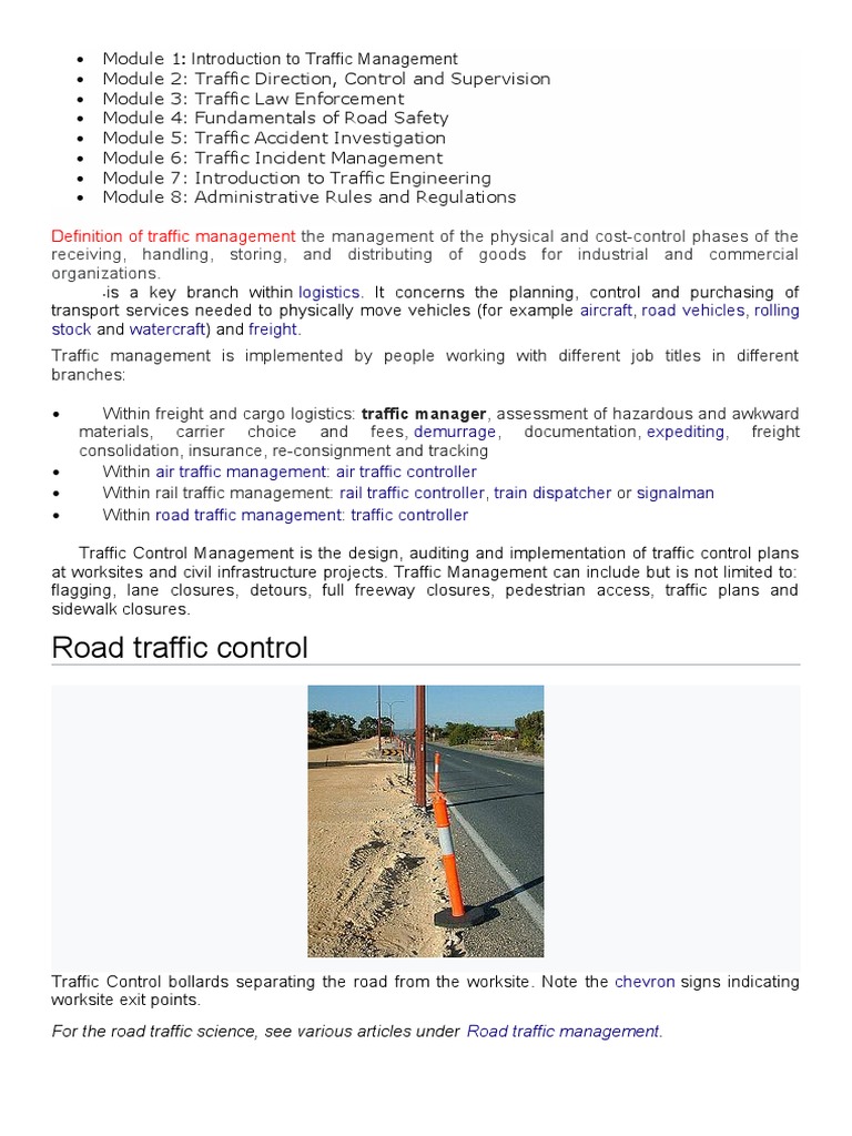 Road Traffic Control: Definition of Traffic Management | Download Free ...