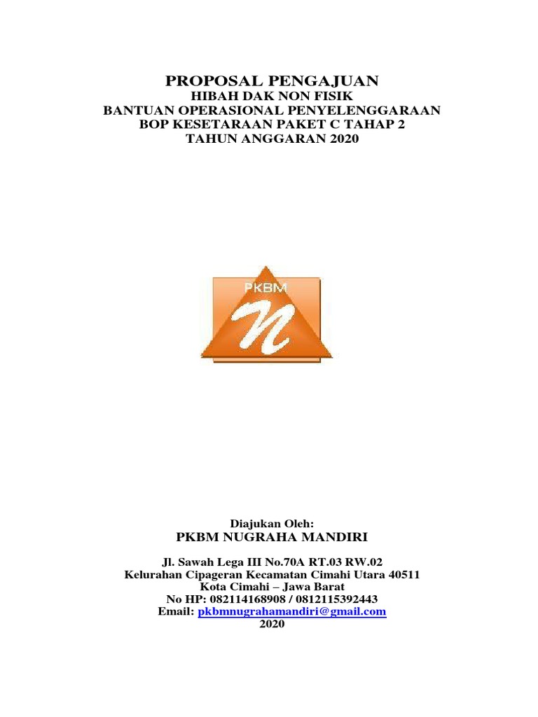 PROPOSAL PENGAJUAN Paket C 2020-2 | PDF | Karier & Perkembangan | Bisnis