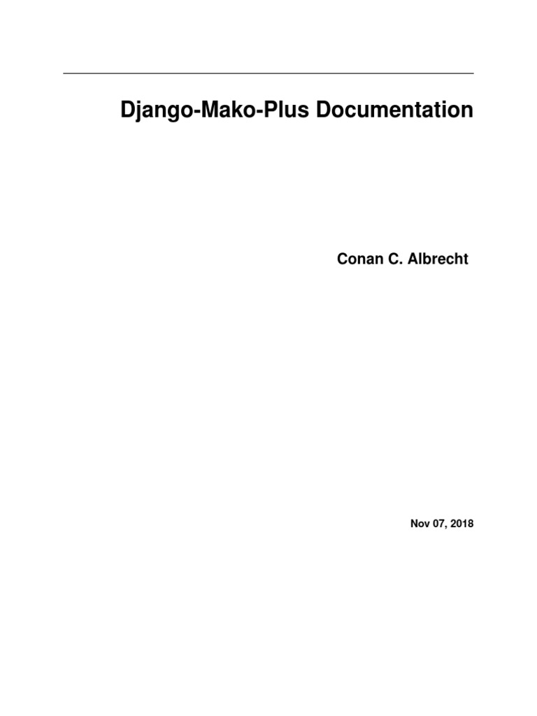 Django-Mako-Plus Documentation | PDF | Python (Programming Language ...