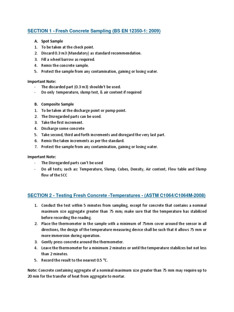Concrete Sampling and Testing Guide | PDF | Concrete | Valve