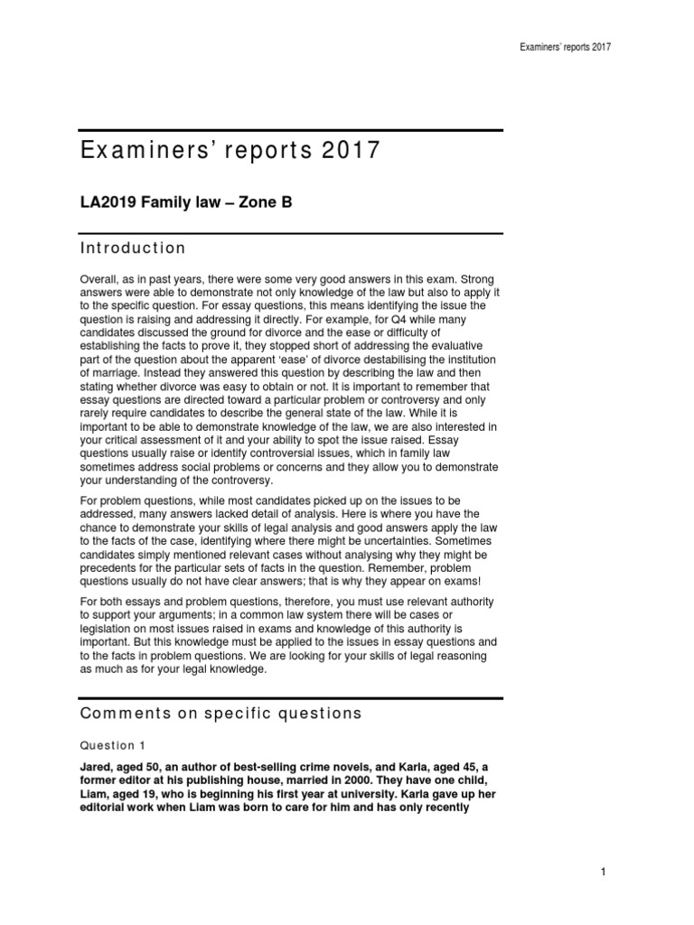 Family Report 2017 B | PDF | Divorce | Test (Assessment)