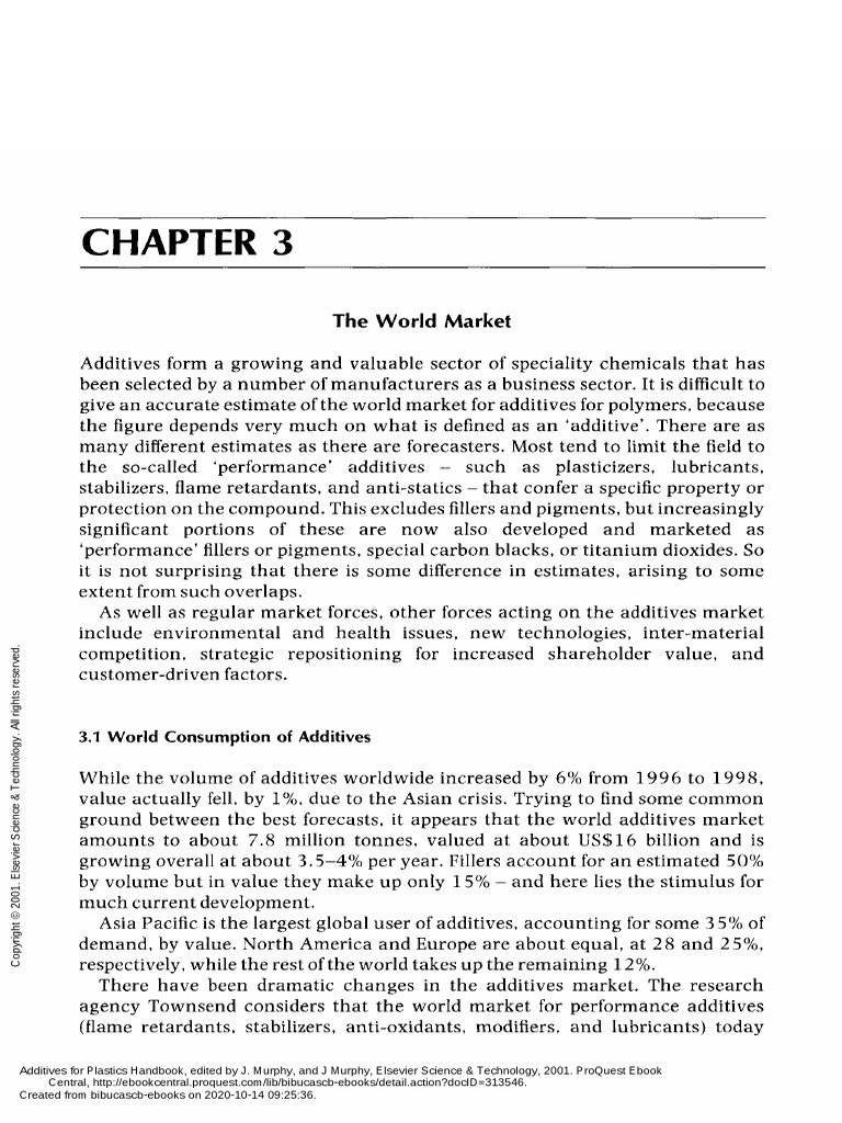Additives For Plastics Handbook - (Chapter 3. The World Market) | PDF ...