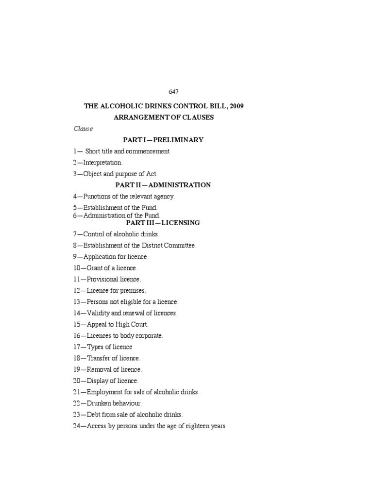 Alcoholic Drinks Control Act, 2009 | PDF | Social Science | Law