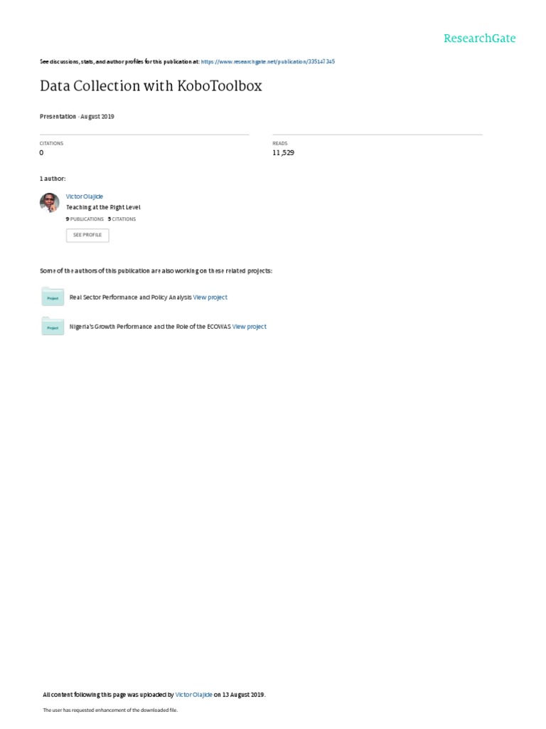 Data Collection KoboToolbox | PDF | Web Application | Online And Offline