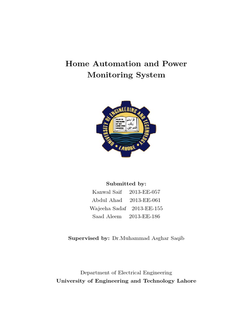 Home Automation and Power Monitoring System | PDF | Electric Motor ...