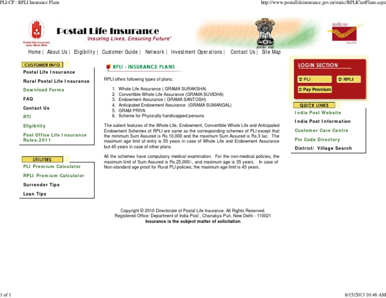 Postal Life Insurance Rural Postal Life Insurance: Download Forms | PDF ...
