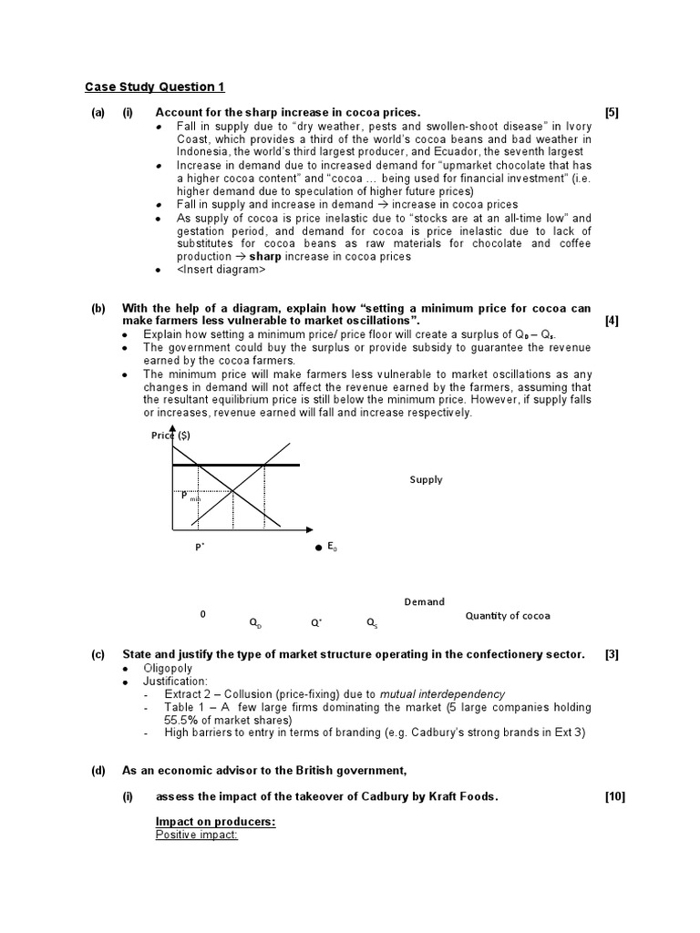 Case Study Question 1 | PDF | Cocoa Bean | Competition Law