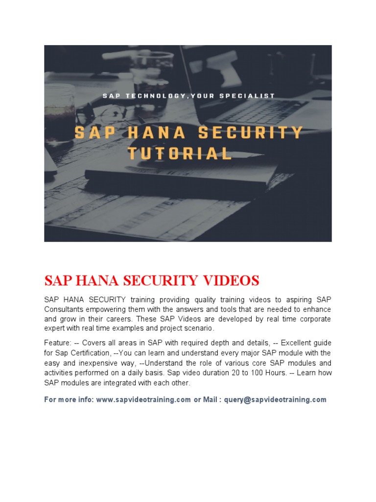 Sap Hana Security | PDF