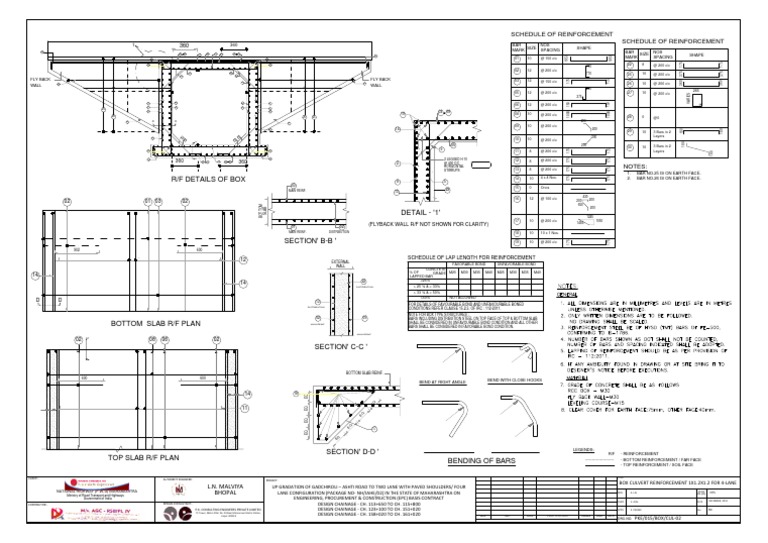 1x1.2x1.2 BOX CULVERT REINFORCEMENT DETAILS-4-LANE PDF | PDF | Civil ...