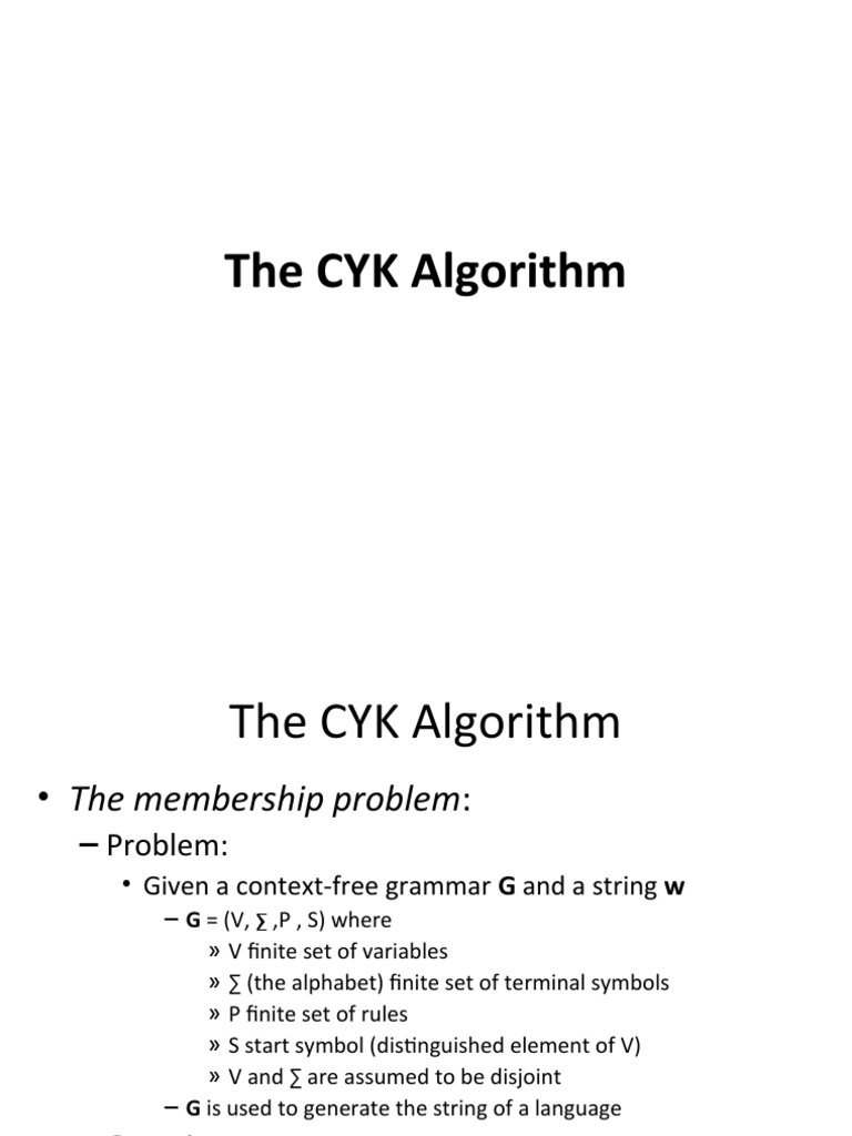 Cyk Algorithm Updated Pdf Formalism Deductive Computer Programming