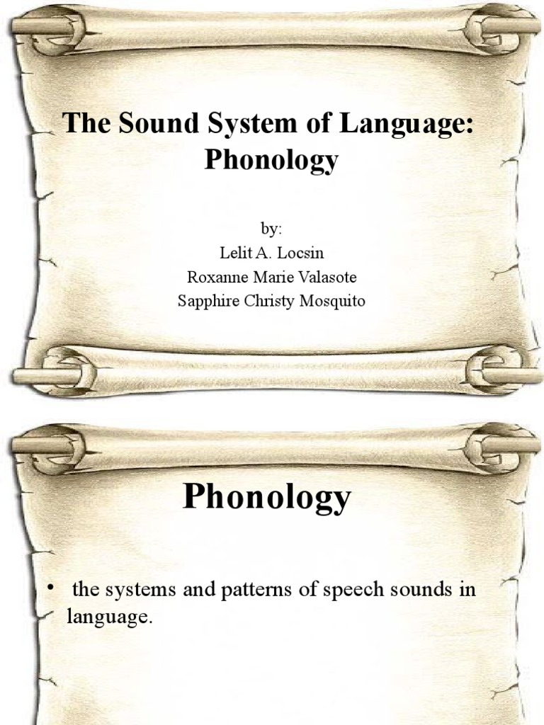 The Sound System of Language: Phonology: By: Lelit A. Locsin Roxanne ...