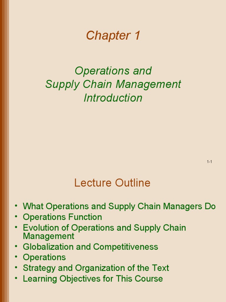 Operations and Supply Chain Management | PDF | Supply Chain ...