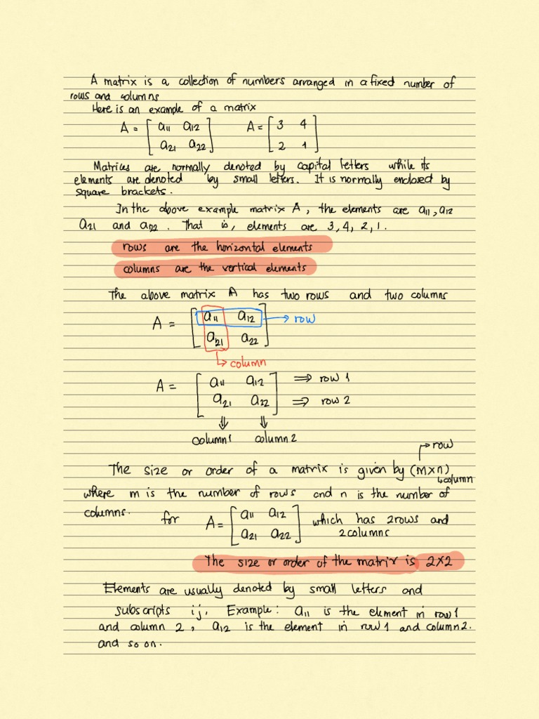 Matrices and Its Definition | PDF | Matrix (Mathematics) | Functional Analysis