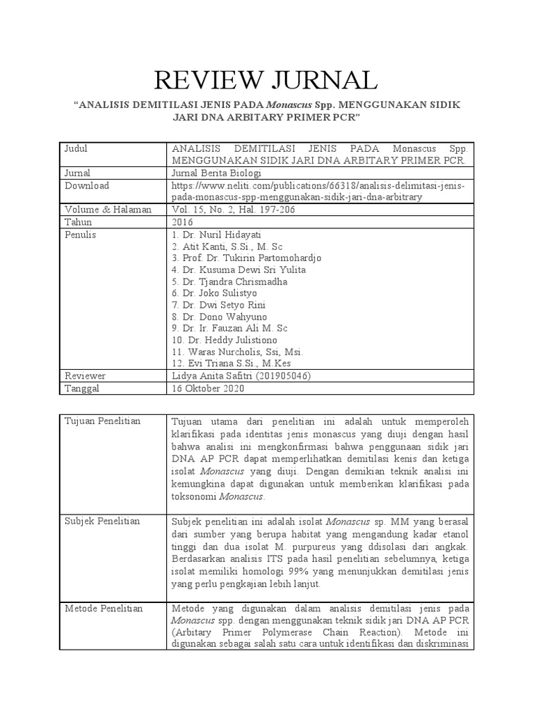 Tugas Review Jurnal | PDF