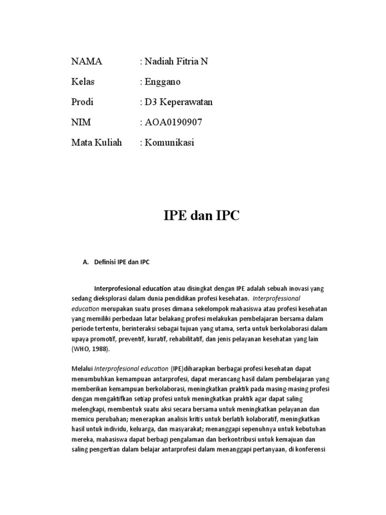 IPE Dan IPC Topik 4 | PDF