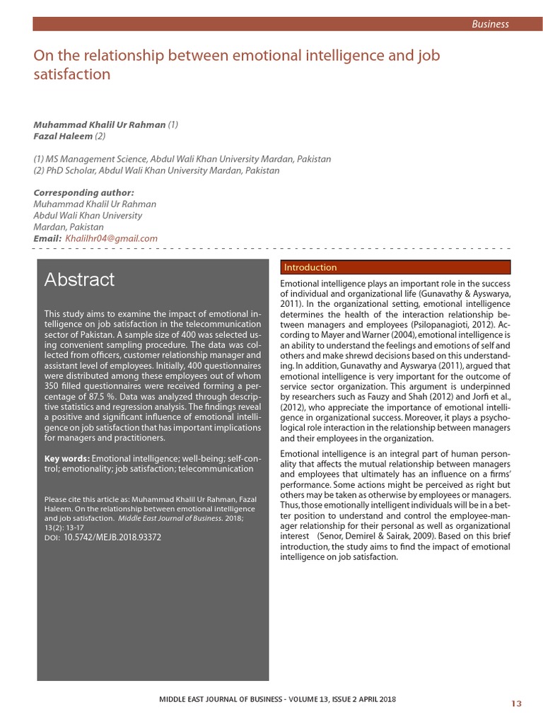 Emotional Intelligence | Download Free PDF | Emotional Intelligence ...