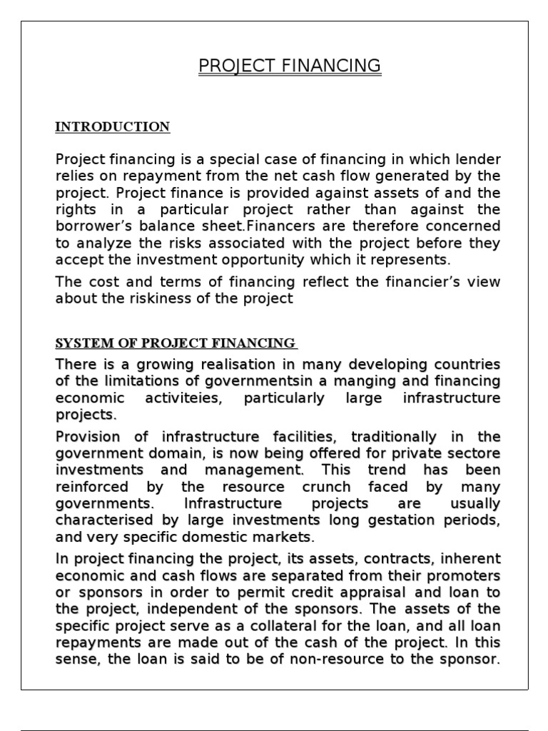 project financing | Project Finance | Preferred Stock