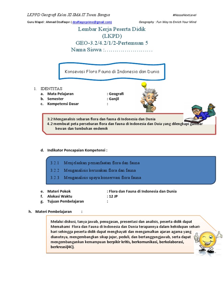 3.2-Lkpd-Dinamika-Biosfer Pert. 5 Konservasi & Pemanfaatan (Nama Siswa) | PDF