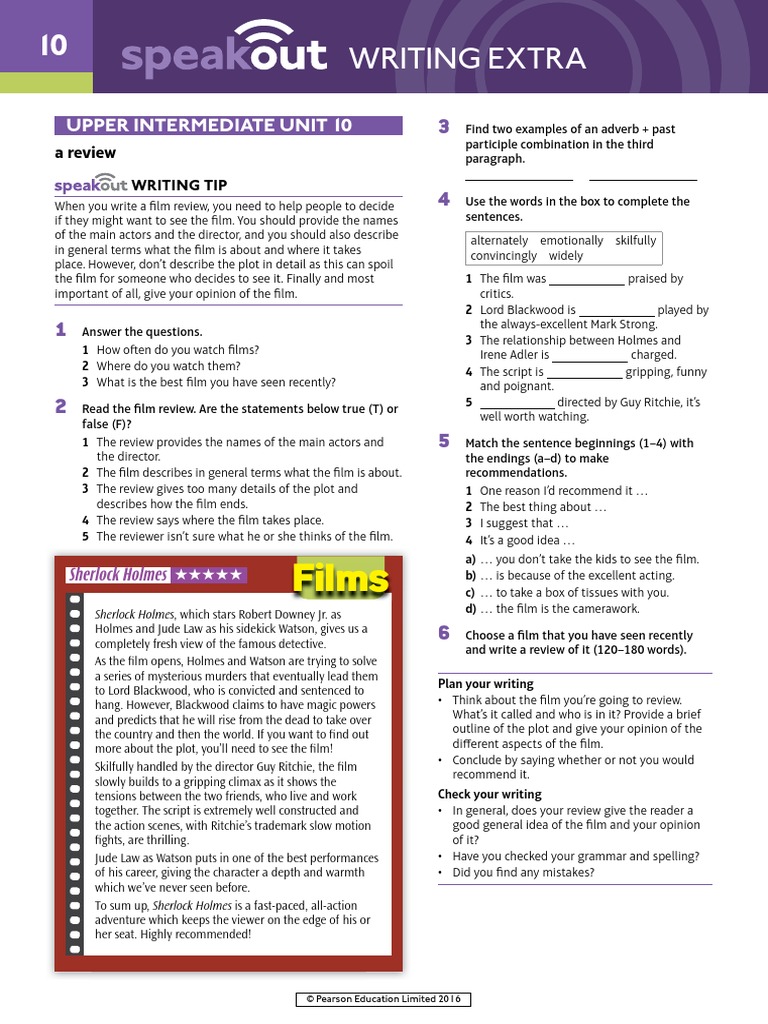 Speakout Writing Extra Upper Intermediate Unit 10 PDF | PDF | Dr. Watson