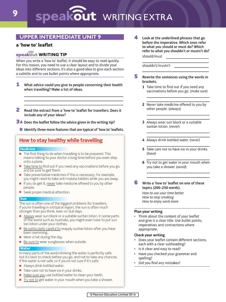 Speakout Writing Extra Upper Intermediate Unit 9 PDF | PDF | Beverages | Wellness