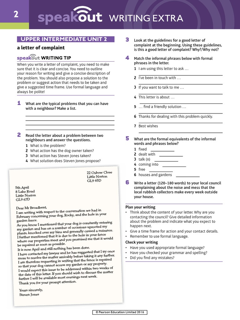 Speakout Writing Extra Upper Intermediate Unit 2 PDF | PDF