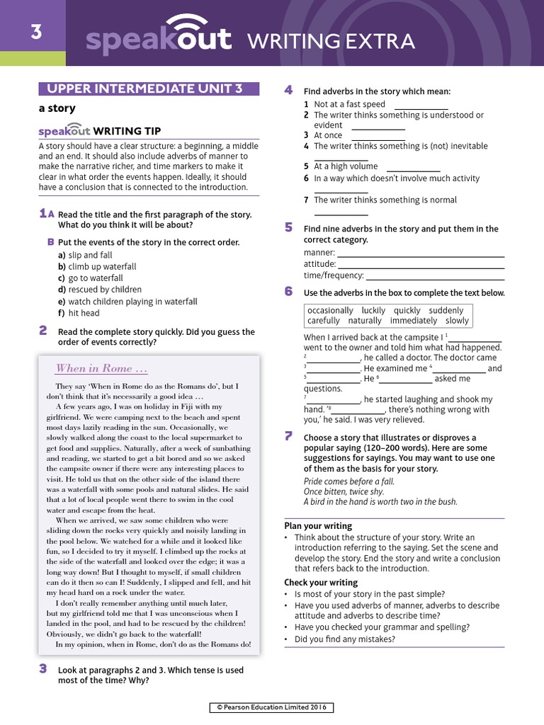 Speakout Writing Extra Upper Intermediate Unit 3 PDF | PDF