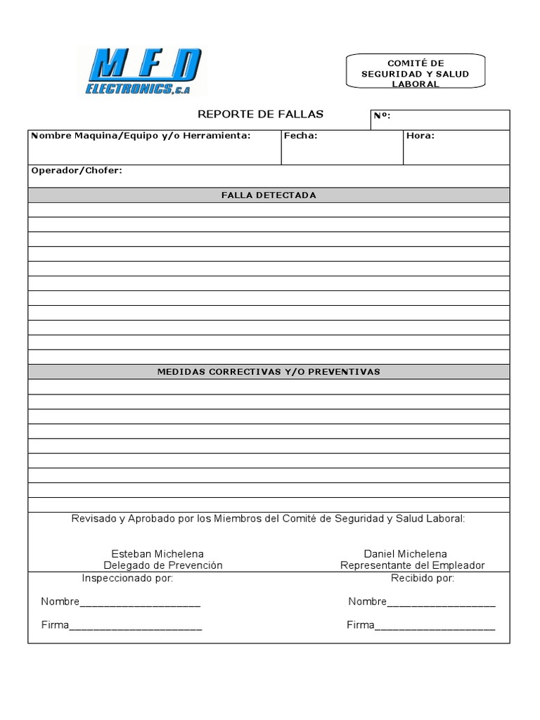 Reporte de Fallas | PDF