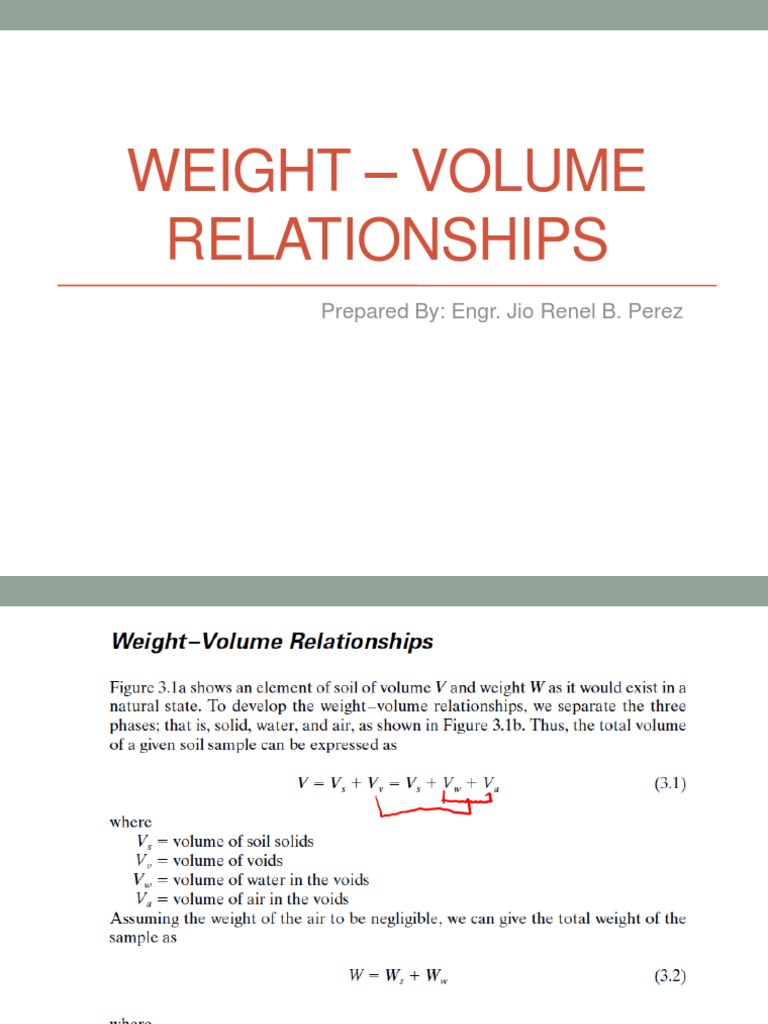 Weight-Volume Relationships Explained | PDF