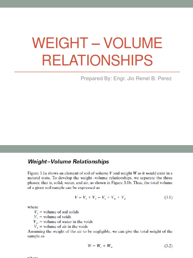 Lesson 3. Weight - Volume Relationships | PDF