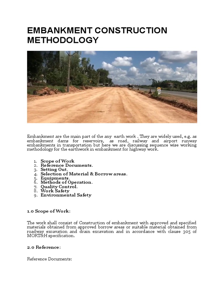 Embankment Construction Methodology | PDF | Road | Soil