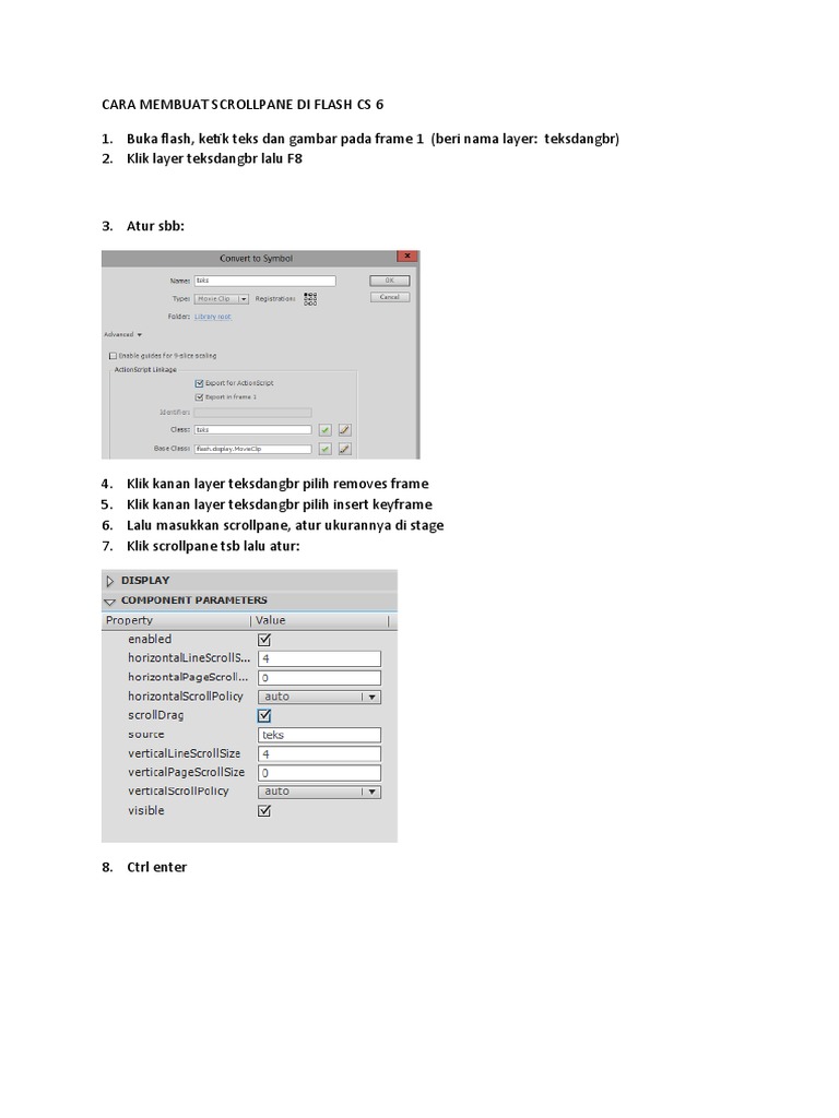 Cara Membuat Scrollpane Di Flash CS 6 | PDF | Komputer