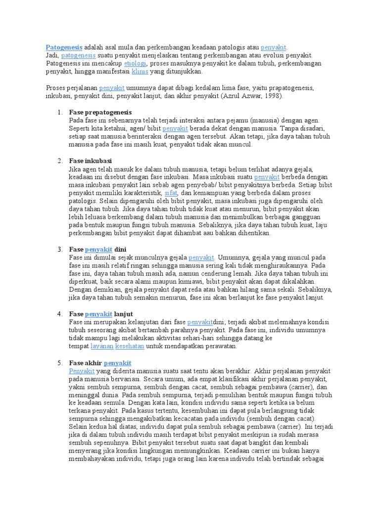 Memahami Patogenesis Penyakit | PDF