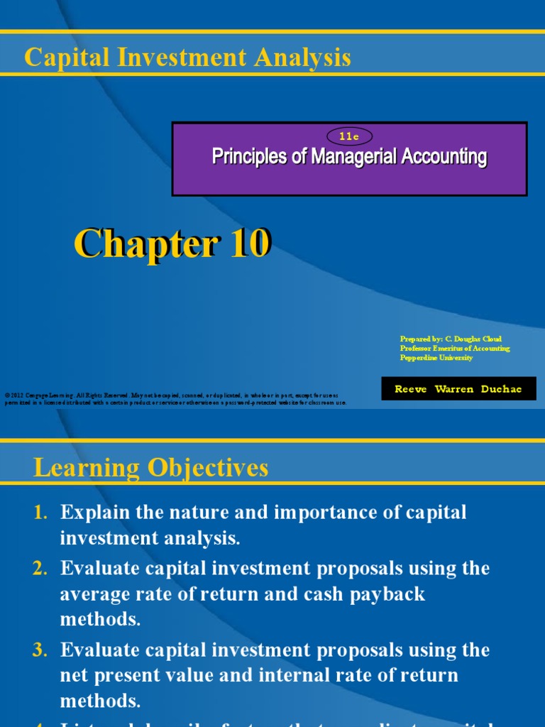 Capital Investment Analysis: Principles of Managerial Accounting | PDF ...