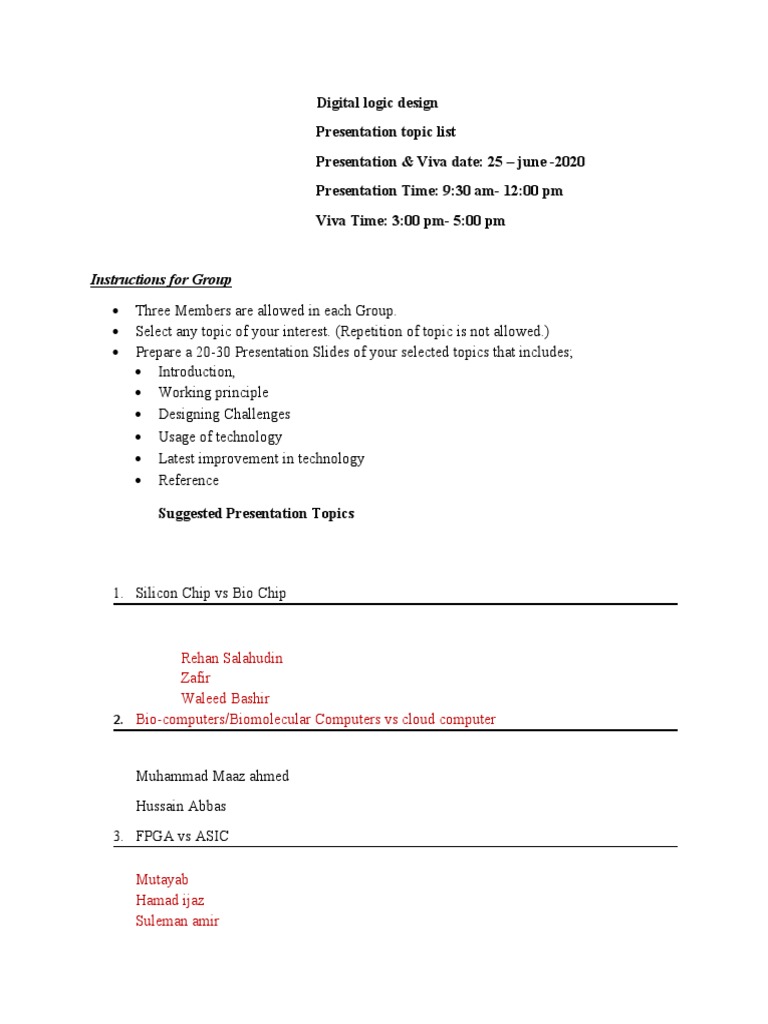 DIGITAL LOGIC DESIGN Project List | PDF | Embedded System | Computer ...