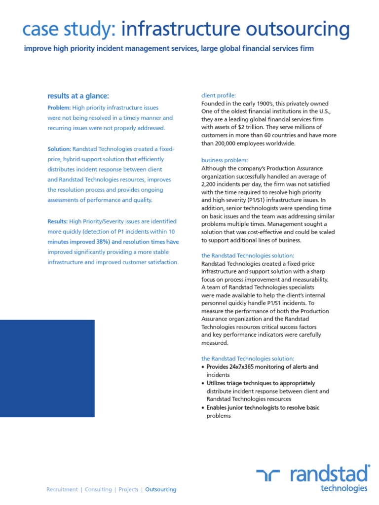 Infrastructure Outsourcing: Case Study | PDF | Business | Economies