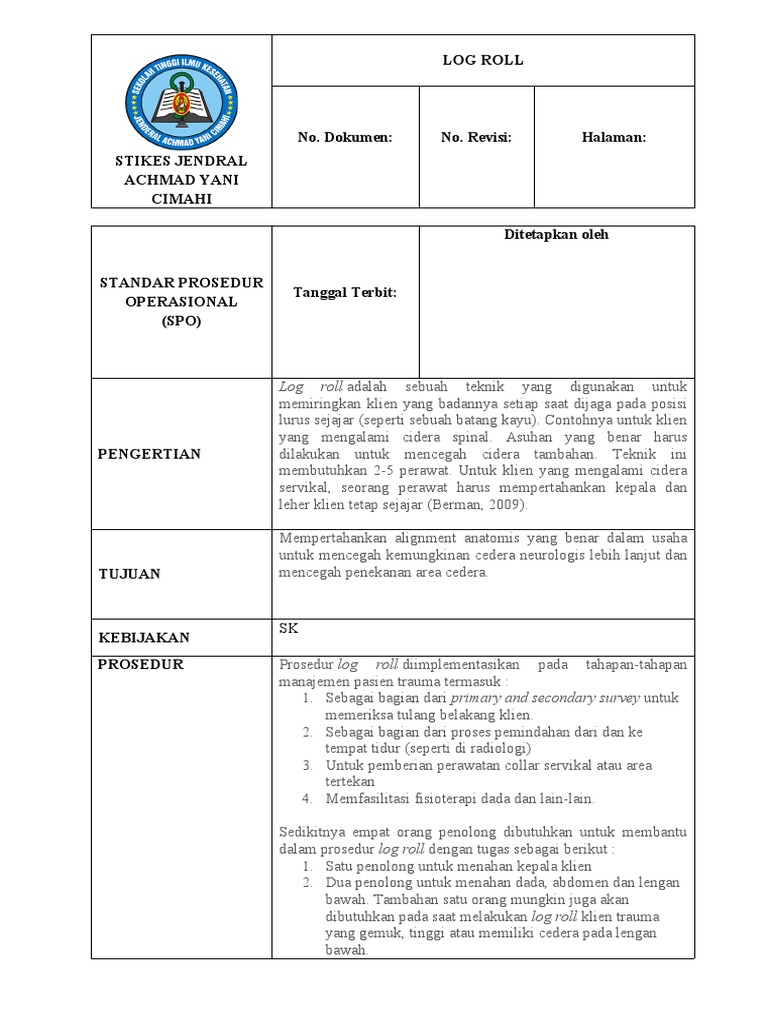 Sop Log Roll-1 | PDF