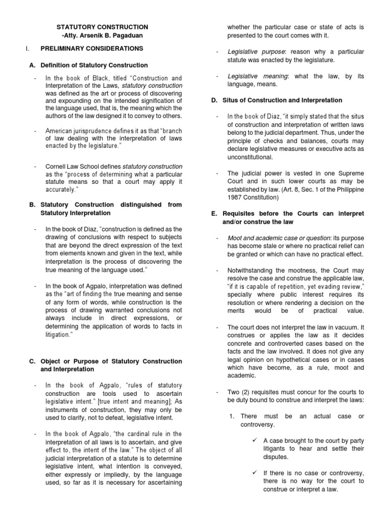 StatCon Week 1 | PDF | Statutory Interpretation | Mootness
