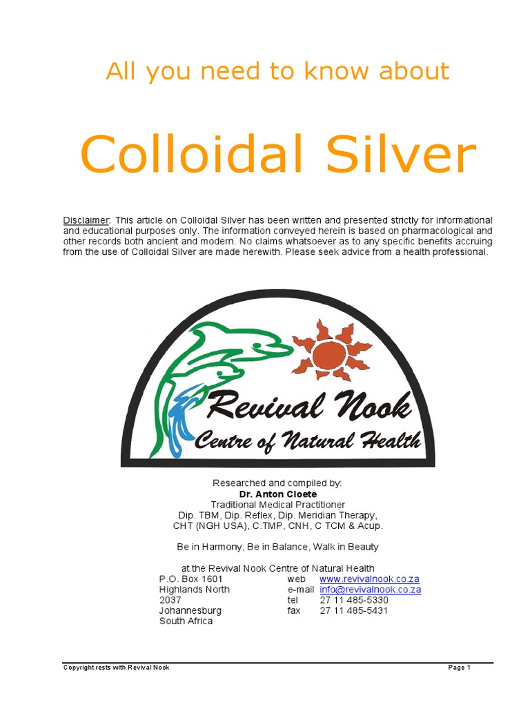 All You Need To Know About Colloidal Silver PDF | PDF | Virus | Pathogen
