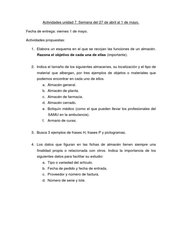 Actividades Unidad 7. Oads | PDF